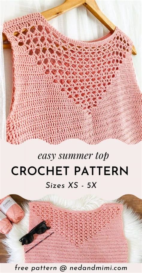Flamingo Tank Summer Crochet Top Free Pattern Ned And Mimi
