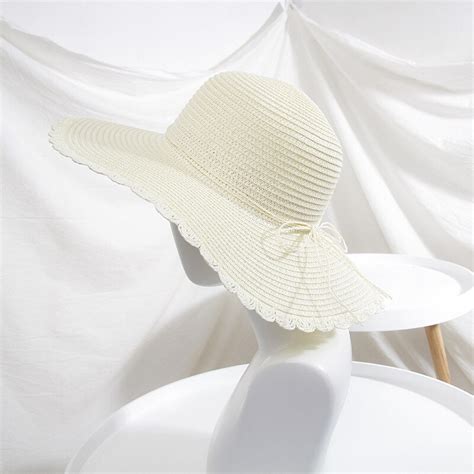 Novedad De De Verano Sombrero De Paja De Ala Anc Grandado