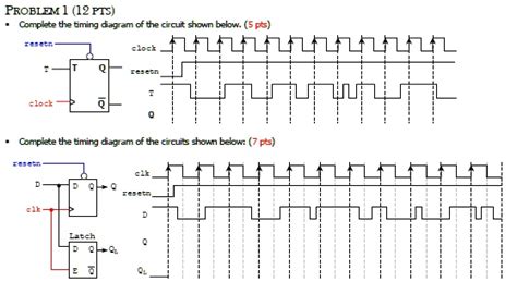 solved problem 1 12 pts â ª complete the timing diagram of the