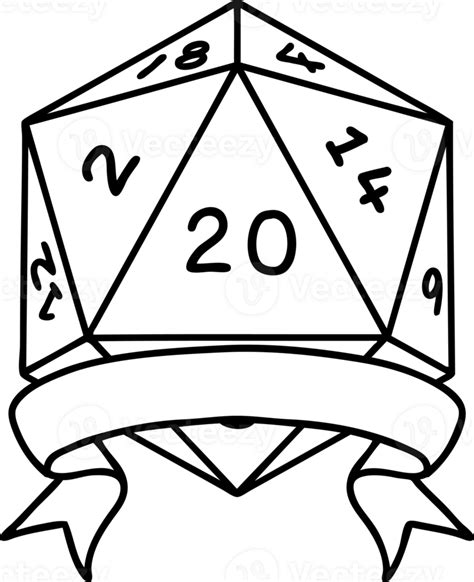 Natural 20 Critical Hit D20 Dice Roll Illustration 44975856 Png