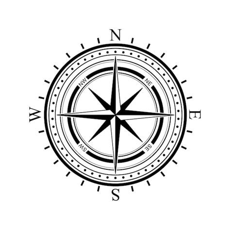 Premium Vector Icon Vector Compass White Background