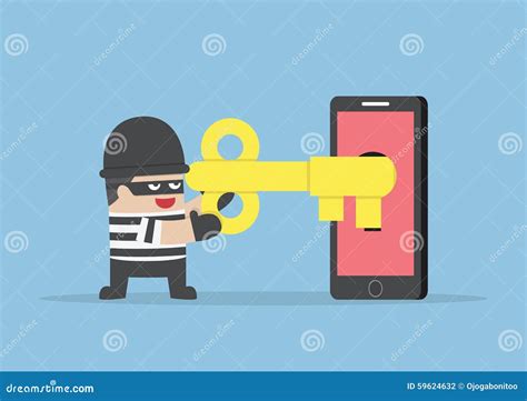Thief Or Hacker Hacking Stock Vector Illustration Of Internet 59624632