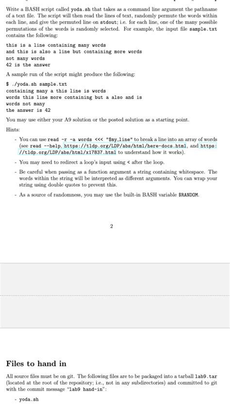 Solved Write A Bash Script Called Yodash That Takes As A