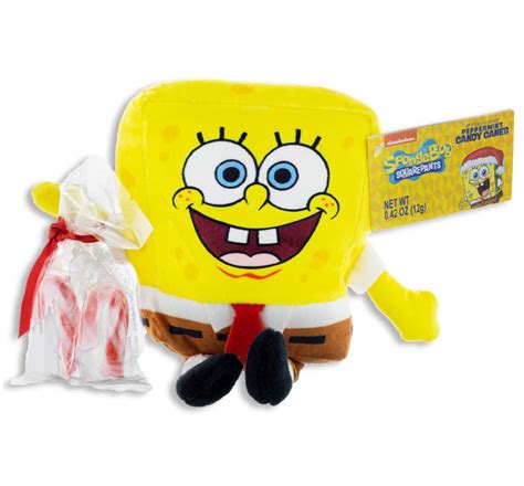 Spongebob Plush With Peppermint Candy Canes