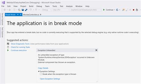 sehexception efcore 2 0 2 · issue 11877 · dotnet efcore · github