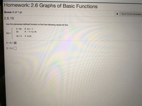solved homework 2 6 graphs of basic functions score 0 of 1