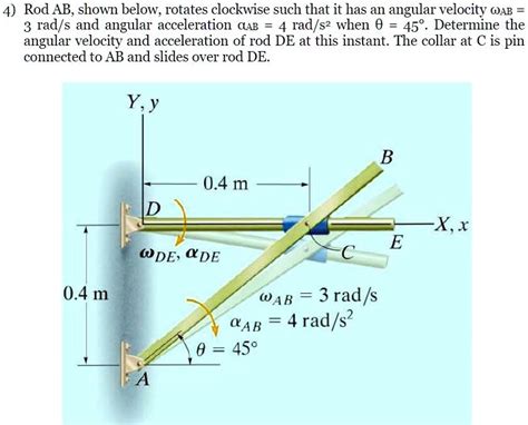 solved 4 rod ab shown below rotates clockwise such that it has an
