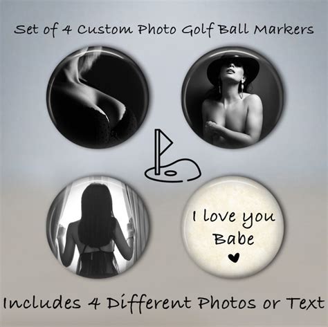 Sexy Boudoir Photo Golf Ball Markers Personalized Golfer T Set Of