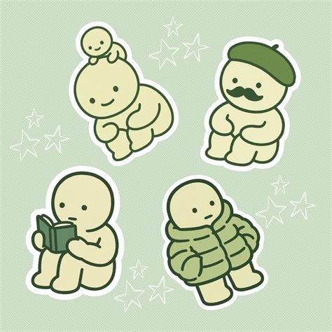 Cute Smiski Sticker Blind Box Inspired Vinyl Sticker Funny Little