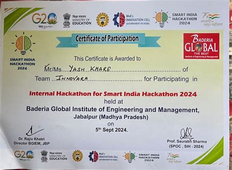 Yash Khare On Linkedin Hackathon National India Smart Project