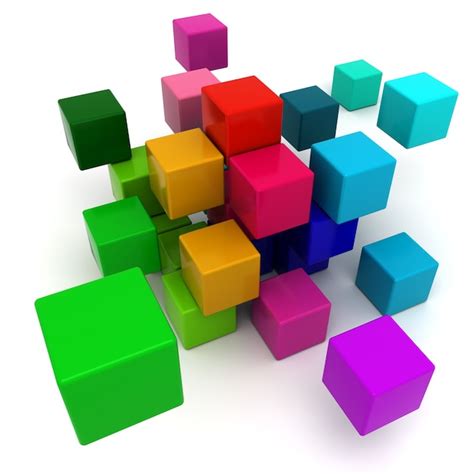 Premium Photo 3d Rendering Of A Multicolored Cubic Surface