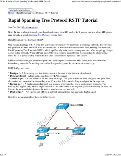 Pdf Rapid Spanning Tree Protocol Rstp Tutorial