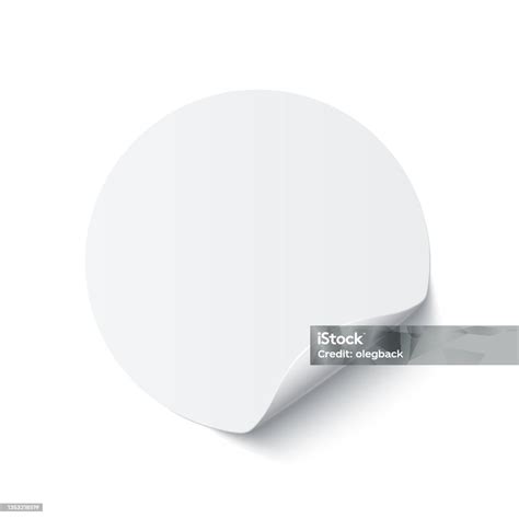 컬 코너 벡터 일러스트가 있는 흰색 종이 둥근 스티커 원 스티커 빈 페이지 잎 곡선 압연 가장자리 빈 플립 문서 흰색에 격리 된 템플릿 디자인 요소 가격표에 대한 스톡 벡터