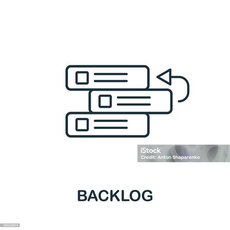 백로그 아이콘입니다 애자일 컬렉션의 라인 스타일 요소 템플릿 인포그래픽 등을 위한 씬 백로그 아이콘 아이콘에 대한 스톡 벡터