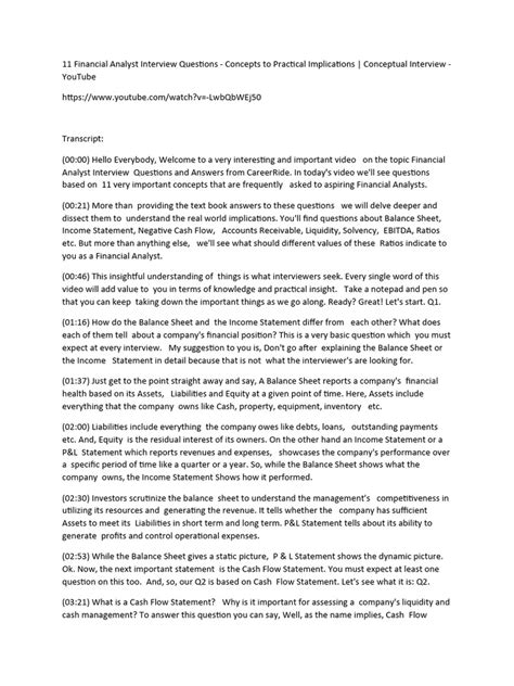 Interview File Pdf Valuation Finance Discounted Cash Flow