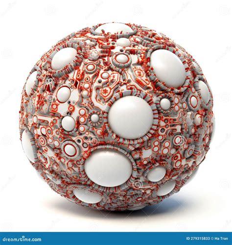 A White Sphere With Red And White Binary Code Stock Illustration Illustration Of Shape