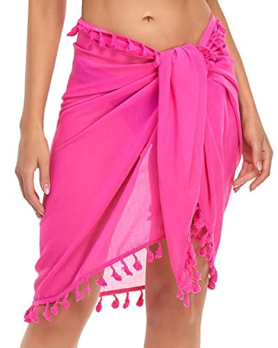 Swimsuit Wrap Skirt Cover Up Bathing Suits Wraps For Women Neon Pink