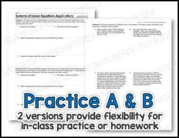 Writing And Solving Systems Of Equations From Word Problems Lesson