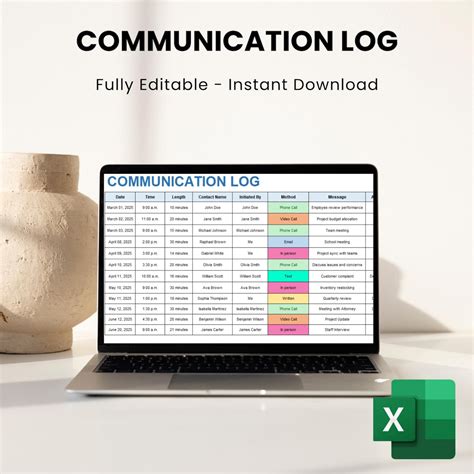 Communication Log Excel Communication Log Template Phone Log Call