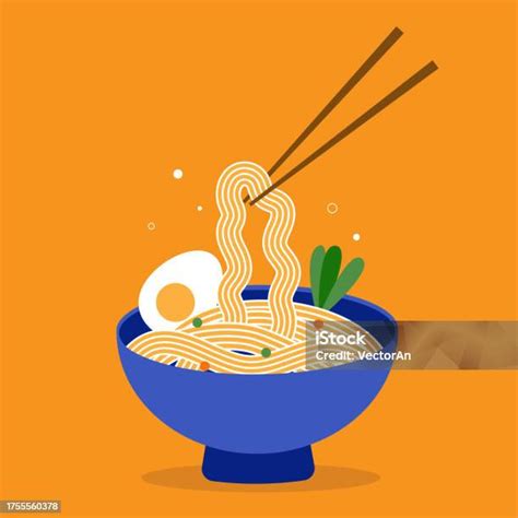 벡터 라면 국수 에서 접시 통하고 있는 주황색 배경 플랫 아이콘입니다 파스타를 곁들인 뜨거운 요리 아시아 요리 파스타에 대한 스톡 벡터 아트 및 기타 이미지 Istock
