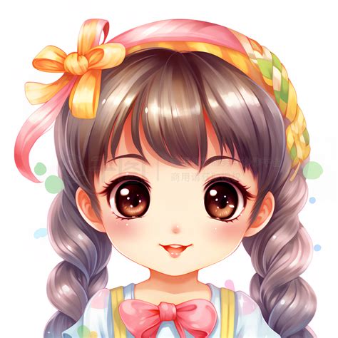32k超高清数字艺术 可爱扎辫子女孩卡通头像 Ai平面元素免费下载 Png格式 2784像素 编号67706148 千图网