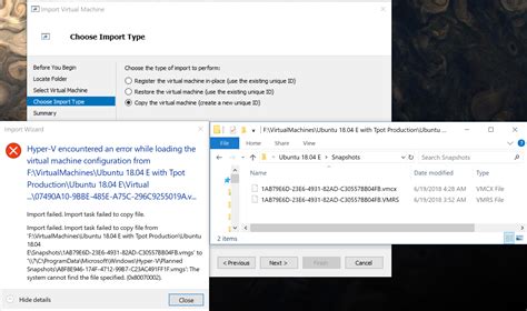 Windows 10 Hyper V Importing A Previously Exported Virtual Machine Sometimes Results In