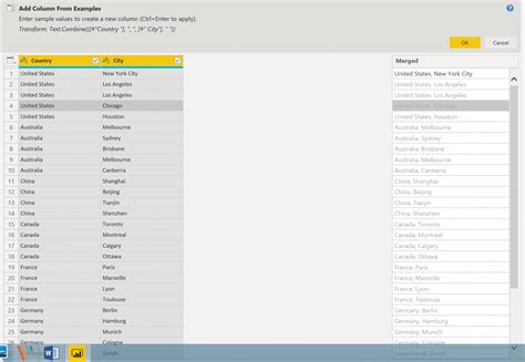 Creating Column By Example In Power Bi Power Bi Training Australia