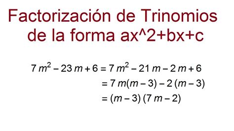 Hoja De Trabajo De Factorización De Trinomios Ax2 Bx C Con Respuestas