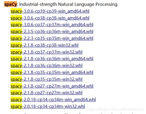 Nlp工具最新版spacy及语言包encorewebsm下载安装指南spacy下载 Csdn博客