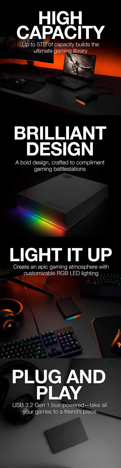 Seagate Disco Externo 2tb 2 5 Usb 3 0 Firecuda Gaming Pc Factory