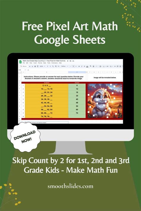 Pixel Art Math Skip Count By 2s Even Numbers Free Worksheet Math Pixel Art 2nd Grade Math