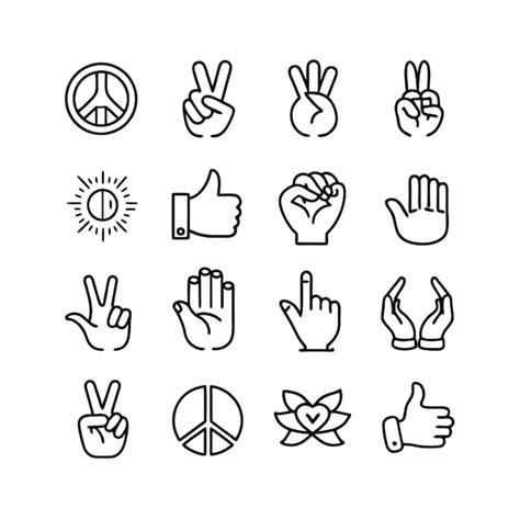 Premium Vector Black Outline Icons Set