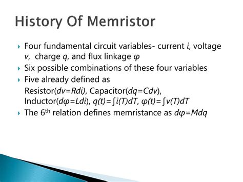 Ppt Memristor The Fourth Fundamental Circuit Element Powerpoint Presentation Id 6653172