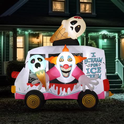 Imseigo 8ft Halloween Clown Ice Cream Truck Animatronics