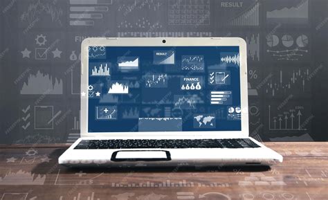 Premium Photo Laptop Screen With Data Analysis Graphs And Charts