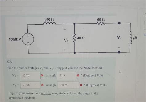 Solved Find The Phasor Voltages V And V I Suggest You Use Chegg
