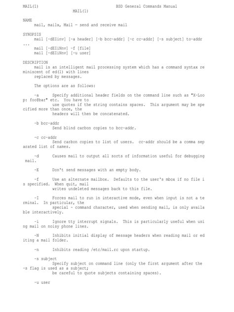 Mailx Pdf Computer File Command Line Interface