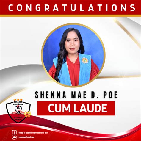 College Shenna Mae D Poe Bachelor Of Secondary Education Major In