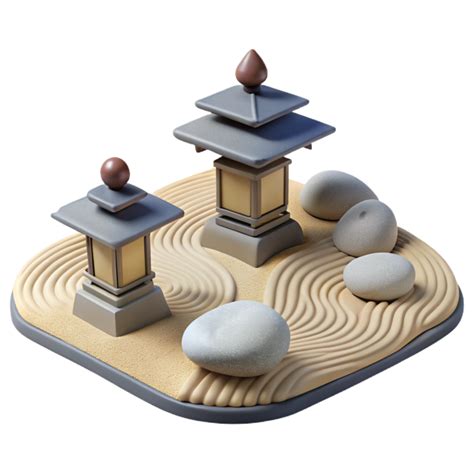Beautiful Modern Zen Garden 3d Illustration Exclusive 56945801 Png