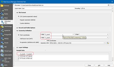 csv why points were not imported from excel file into qgis