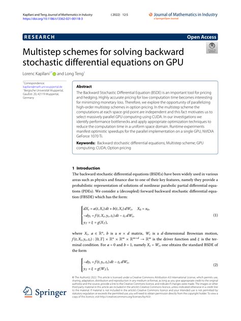 Pdf Multistep Schemes For Solving Backward Stochastic Differential