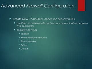 Windows Firewall Its Configuration PPT