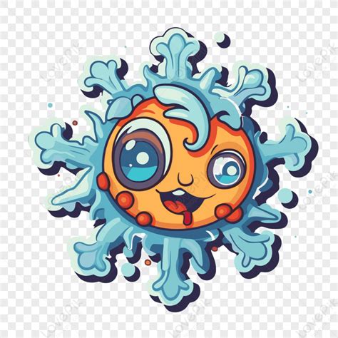 귀여운 파란색 코로나 바이러스 벡터 일러스트 레이션상표만화 Png 일러스트 무료 다운로드 Lovepik