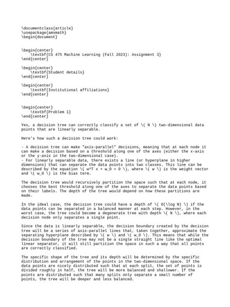 Tex Pdf Support Vector Machine Computer Programming