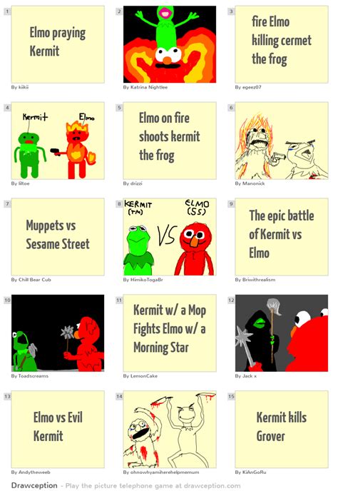 Elmo Praying Kermit Drawception
