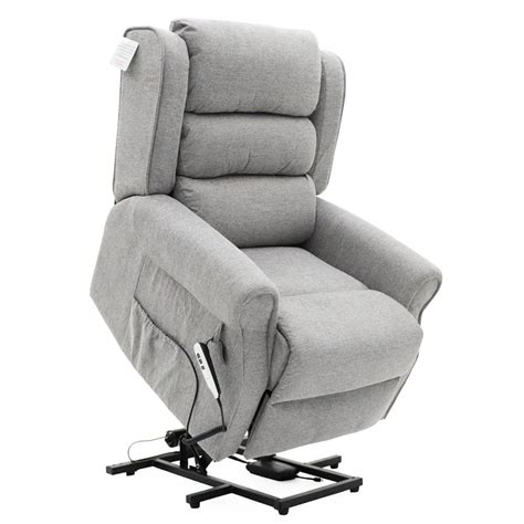 Dorchester Dual Motor Riser Recliner Grey Chenille Fabric