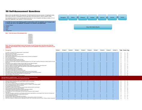 Assessment Dashboard 5s Excel Template