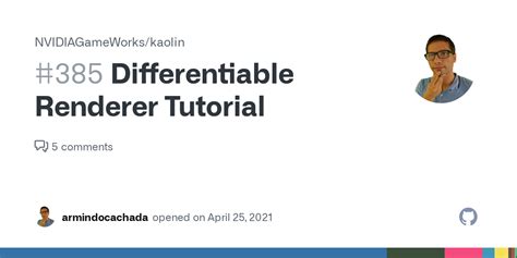 Differentiable Renderer Tutorial Issue NVIDIAGameWorks Kaolin GitHub