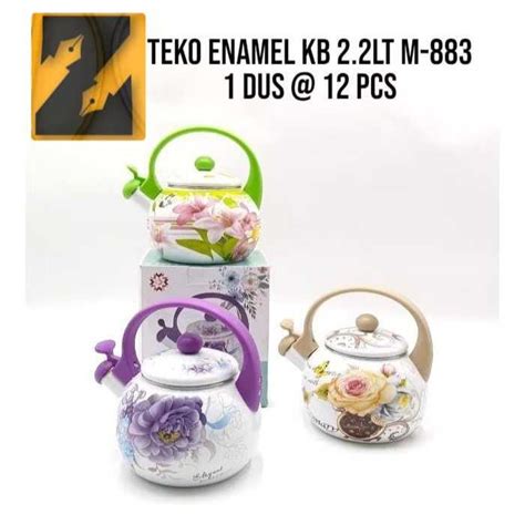 Jual Teko Enamel Kembang 2 2 Lt Teko Siul Enamel Teko Berwarna Shopee Indonesia