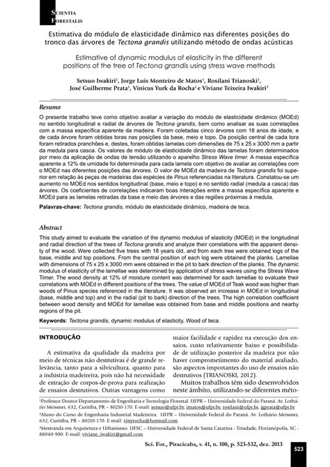Pdf Estimative Of Dynamic Modulus Of Elasticity In The Different